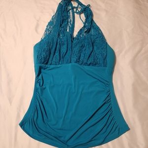 Heart Soul | Tops | Teal Halter Top With Lace Tie | Poshmark